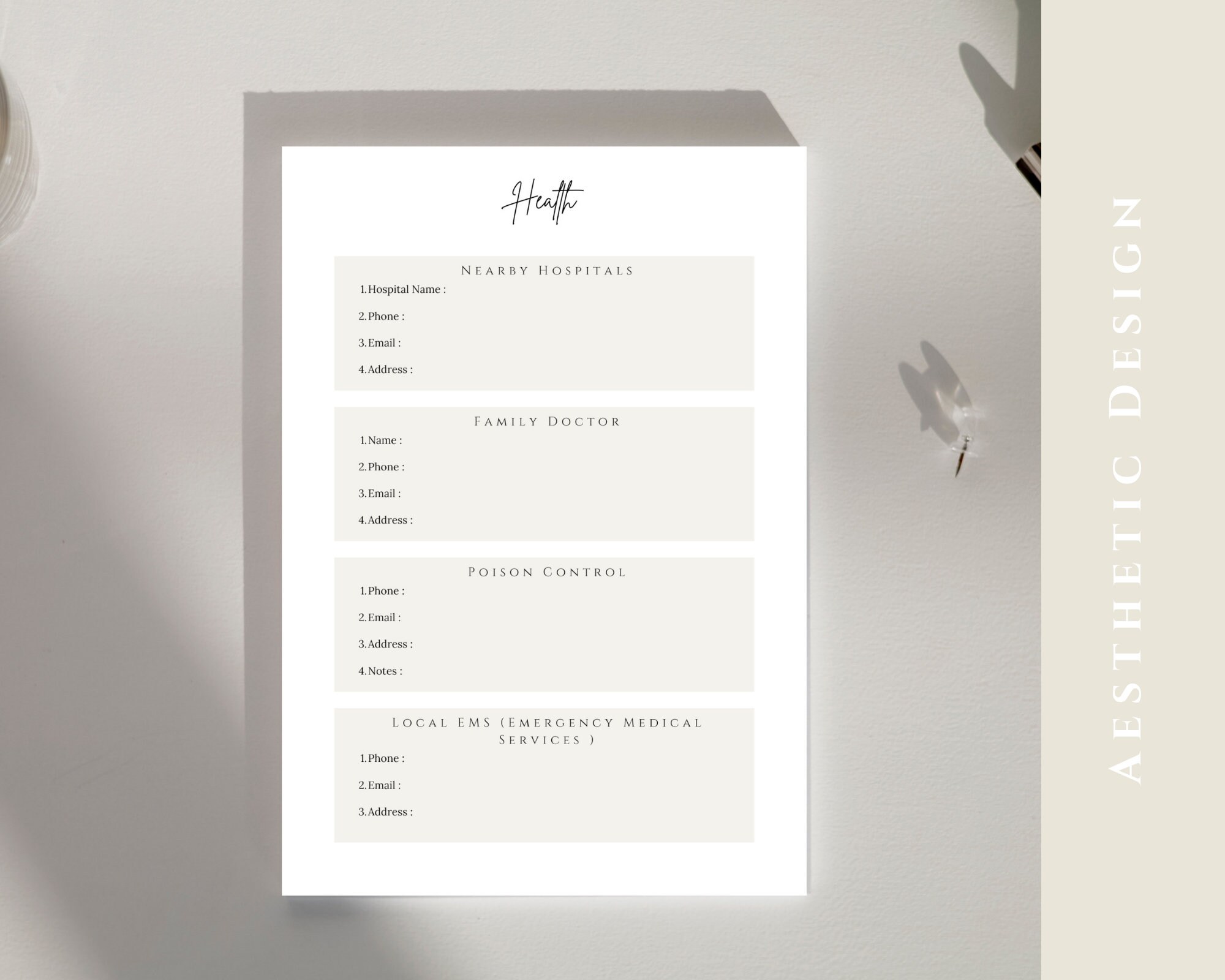 15 Editable Minimalist Contact List - Etsy