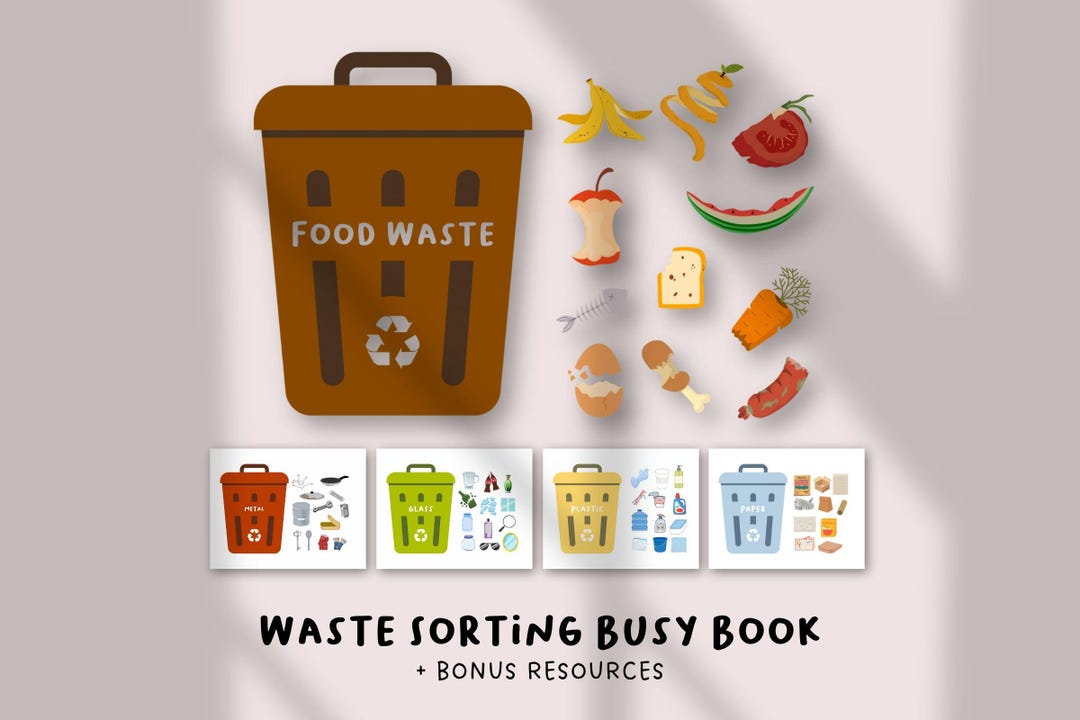 Waste Sorting Busy Book Printable – Recycling & Trash Sorting Activity ...