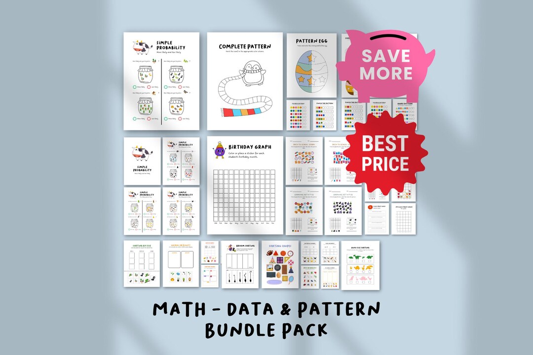 Math Data & Pattern Activities | Graphing Probability Sorting ...