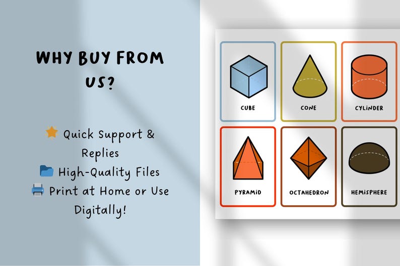 3D Shapes Flashcards | Geometry Learning Cards for Kids | Preschool ...