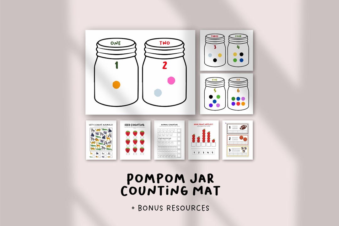 Pom Pom Counting and Color Matching Activity | Numbers 1–10 Printable ...