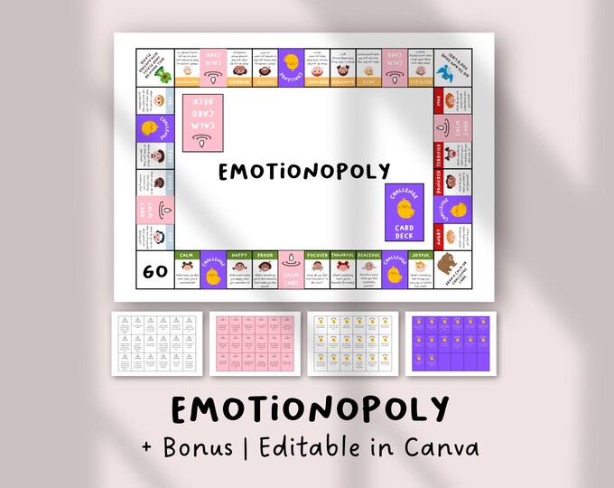 Emotionopoly - Printable Zones of Regulation Board Game - Emotional ...