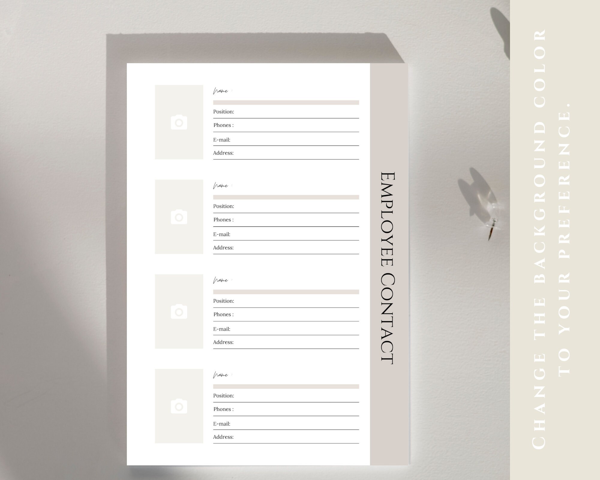 15 Editable Minimalist Contact List - Etsy