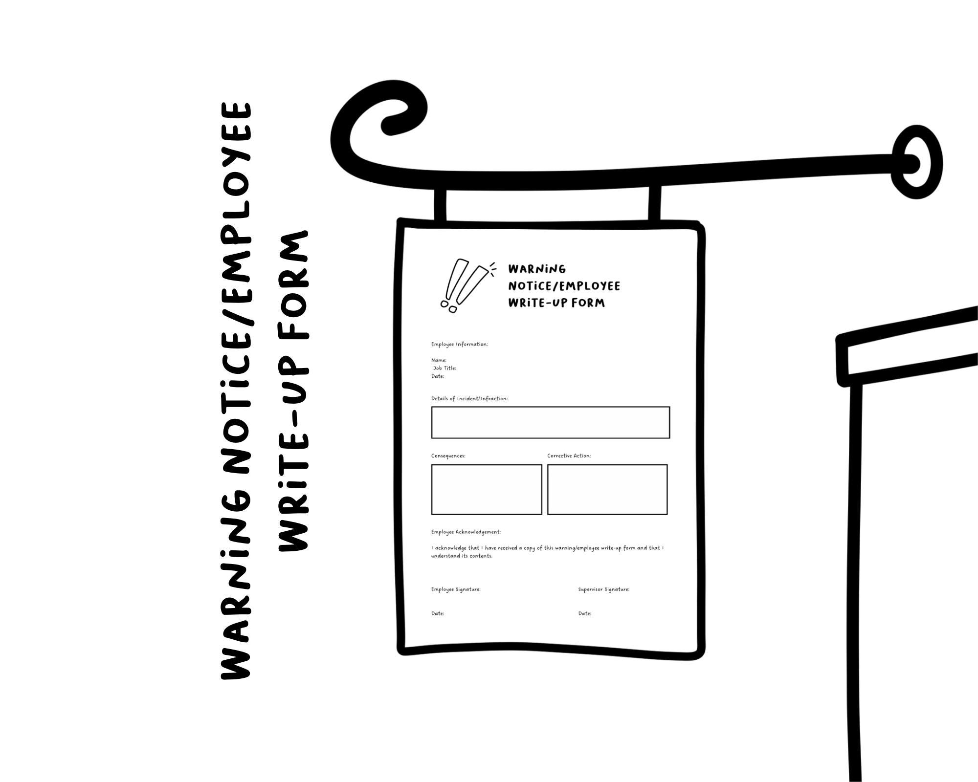 Editable Warning Notice/employee Write-up | Daycare Provider | Edit in ...