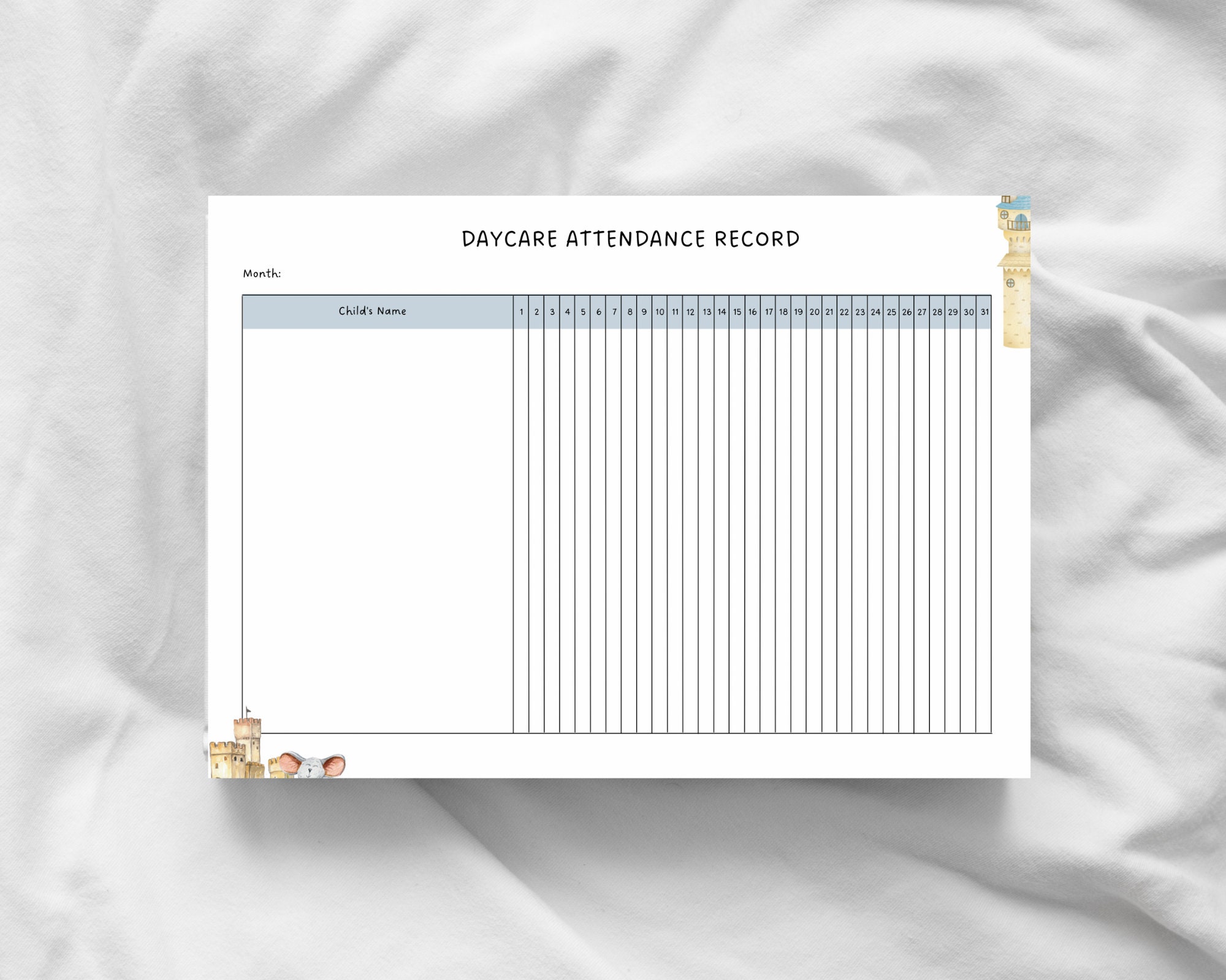 Cute Daycare Attendance Record editable in Canva - Etsy