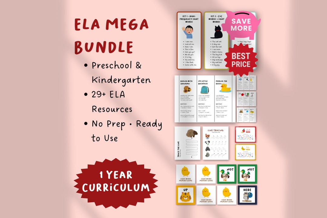 ELA Mega Pack | 1 Year ELA Curriculum | Reading Writing Phonics ...
