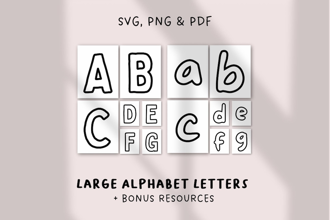 Large Alphabet Letters Printable | Uppercase & Lowercase | Simple Block ...