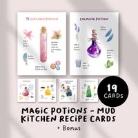 Printable Mud Kitchen Recipe Cards, Magic Fairy Potion Cards ...