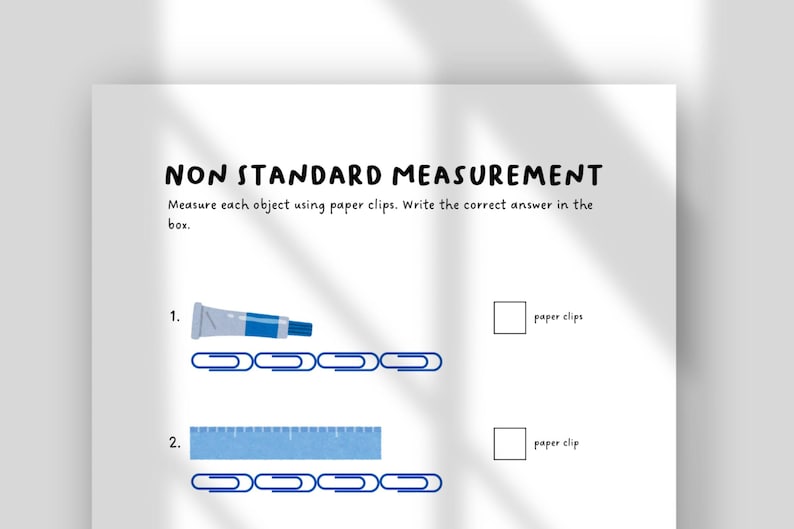 Non Standard Measurement Worksheet | Kindergarten Math Printable ...