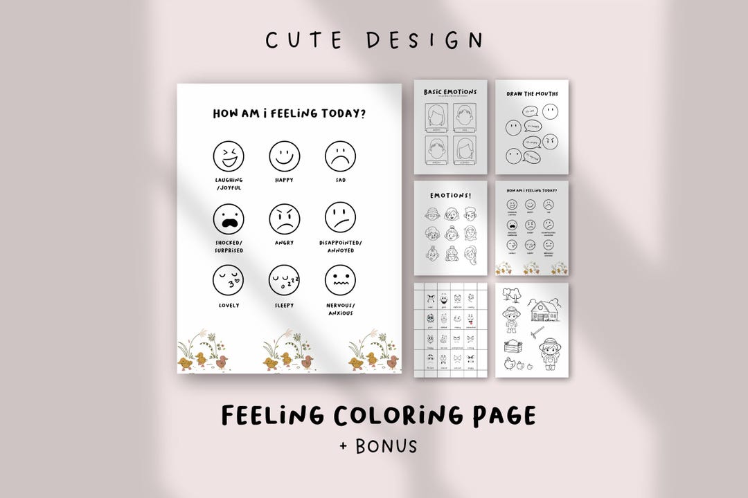 Emotions Coloring Page for Toddlers & Pre-k | Feelings Printable ...