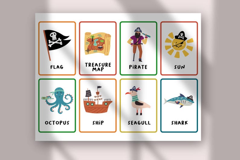 Pirates Flashcards Set | Pirate Vocabulary for Kids | Pirate Theme ...