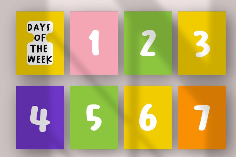 Days of the Week Flashcards | ESL Calendar Vocabulary | Preschool ...