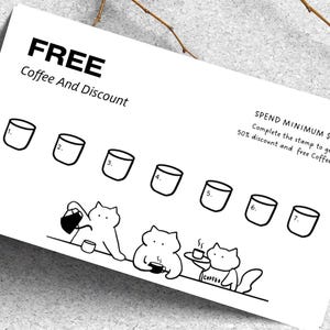 Coffee Shop Loyalty Card Template: Easy to Edit in Canva - Etsy