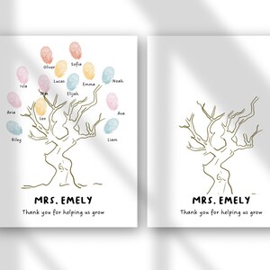 DIY Teacher Fingerprint Tree Printable | End-of-year Teacher Gift From ...