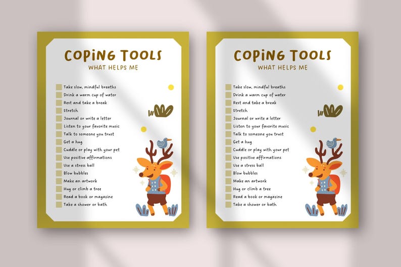 Coping Tools Checklist for Kids | Emotional Regulation Printable | SEL ...