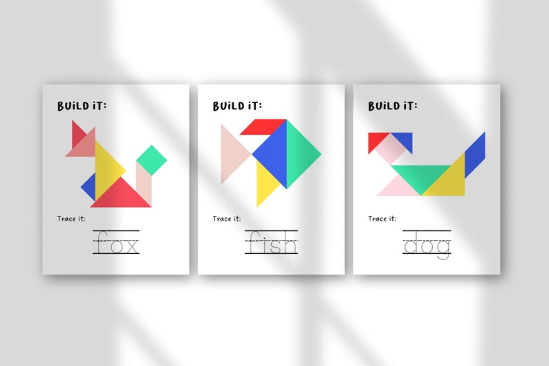 Animal Tangram Puzzle Printable – Shape Matching Activity – Fine Motor ...