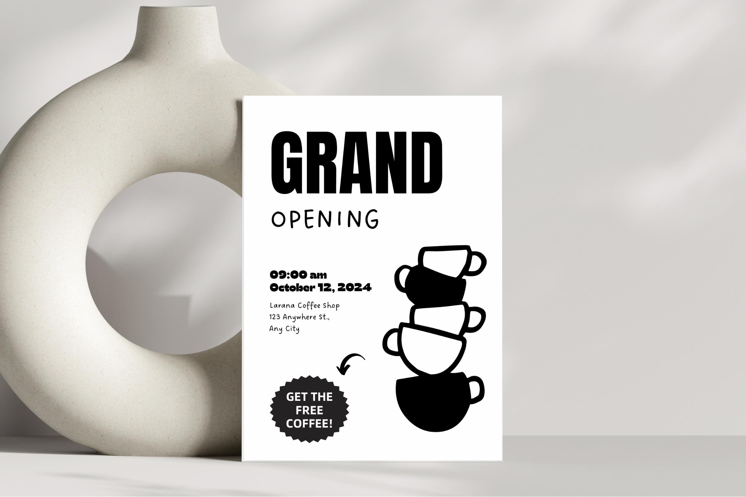 Cute Grand Opening Coffee Shop Flyer | Purrfect Perks Flyer Template - Etsy