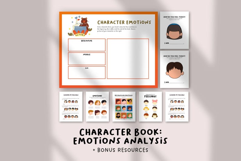 Character Emotions Analysis Worksheet | SEL Literary Activity for Kids ...