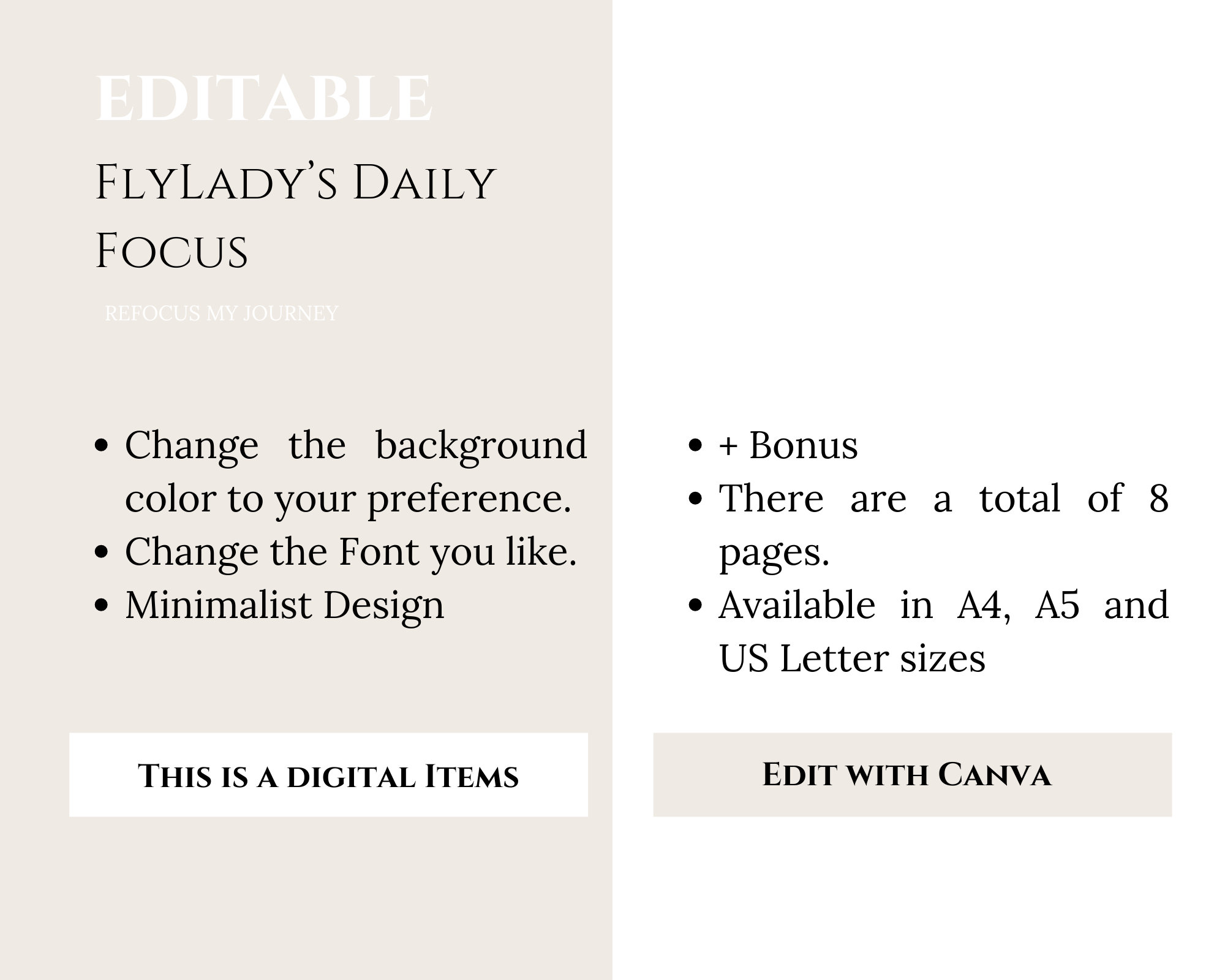 Flylady Daily Focus Template editable - Etsy