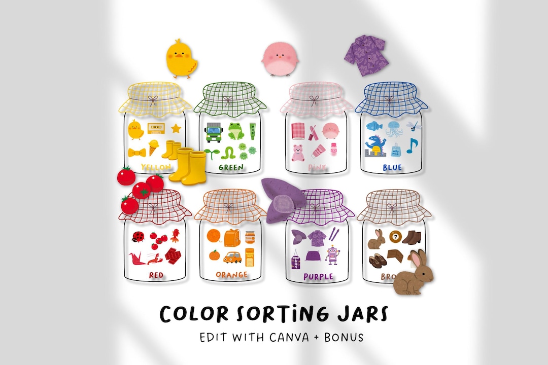 Color Sorting Jars for Toddlers | Preschool Learning Printable ...