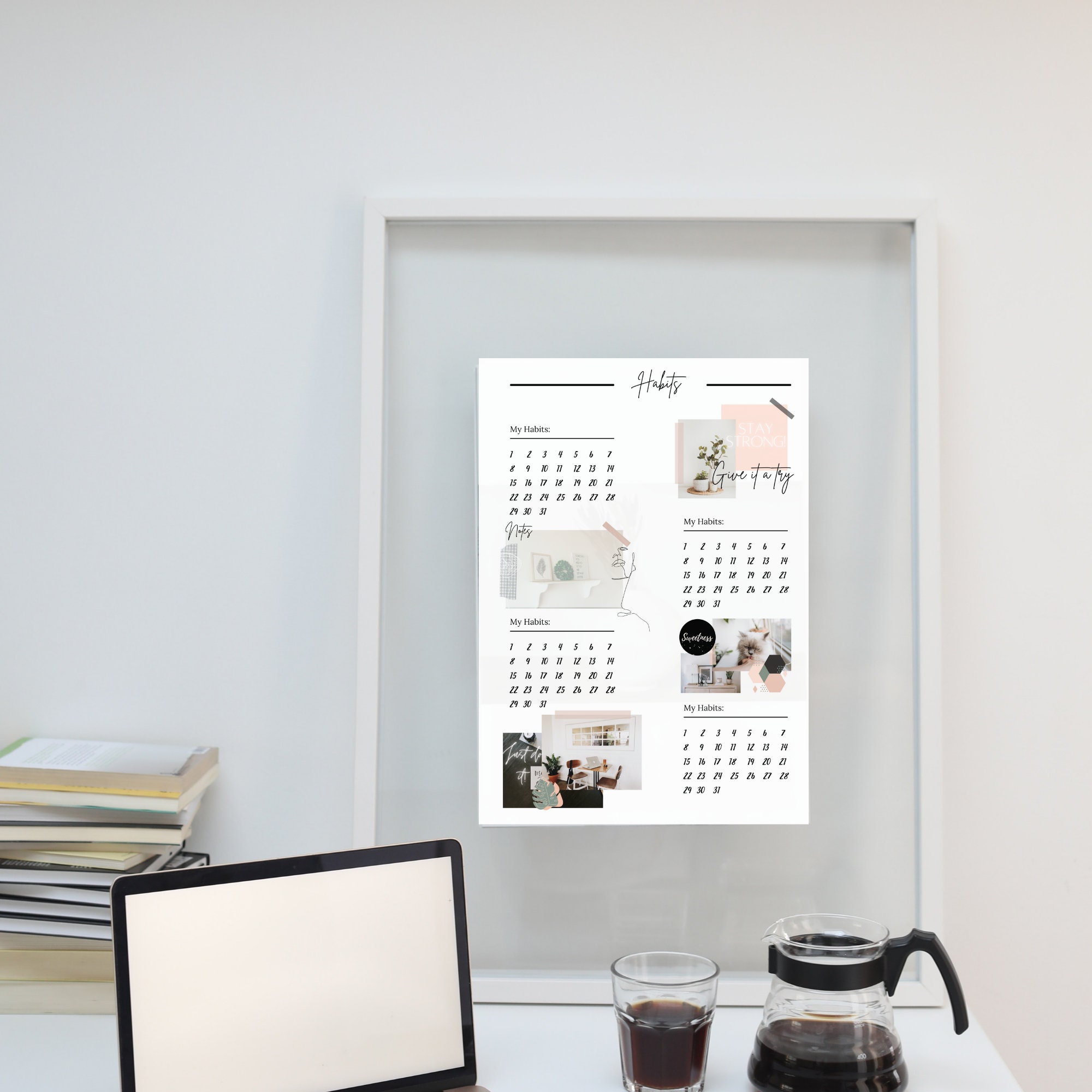 Aesthetic Habit Tracker: Scrapbook Version - Etsy