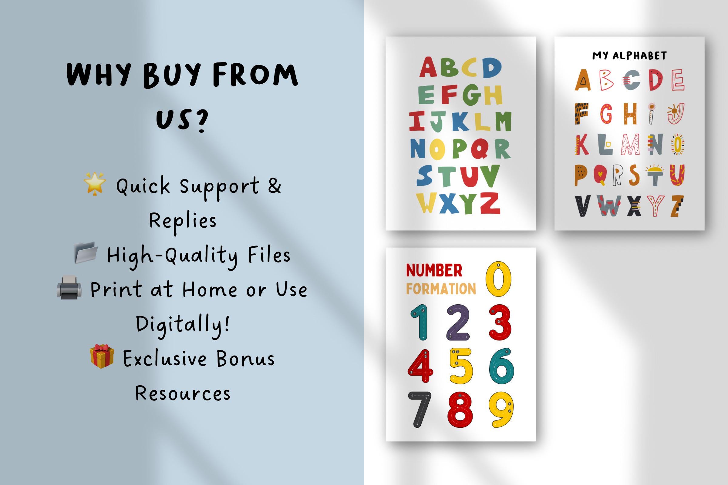 Doodle Alphabet Poster | A-Z Printable Wall Art for Kids | Fun Hand ...