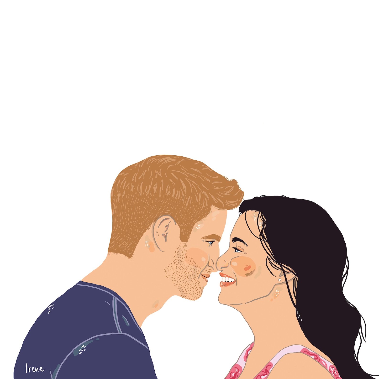 Custom Portrait Couple Portrait Couple Illustration Custom Etsy