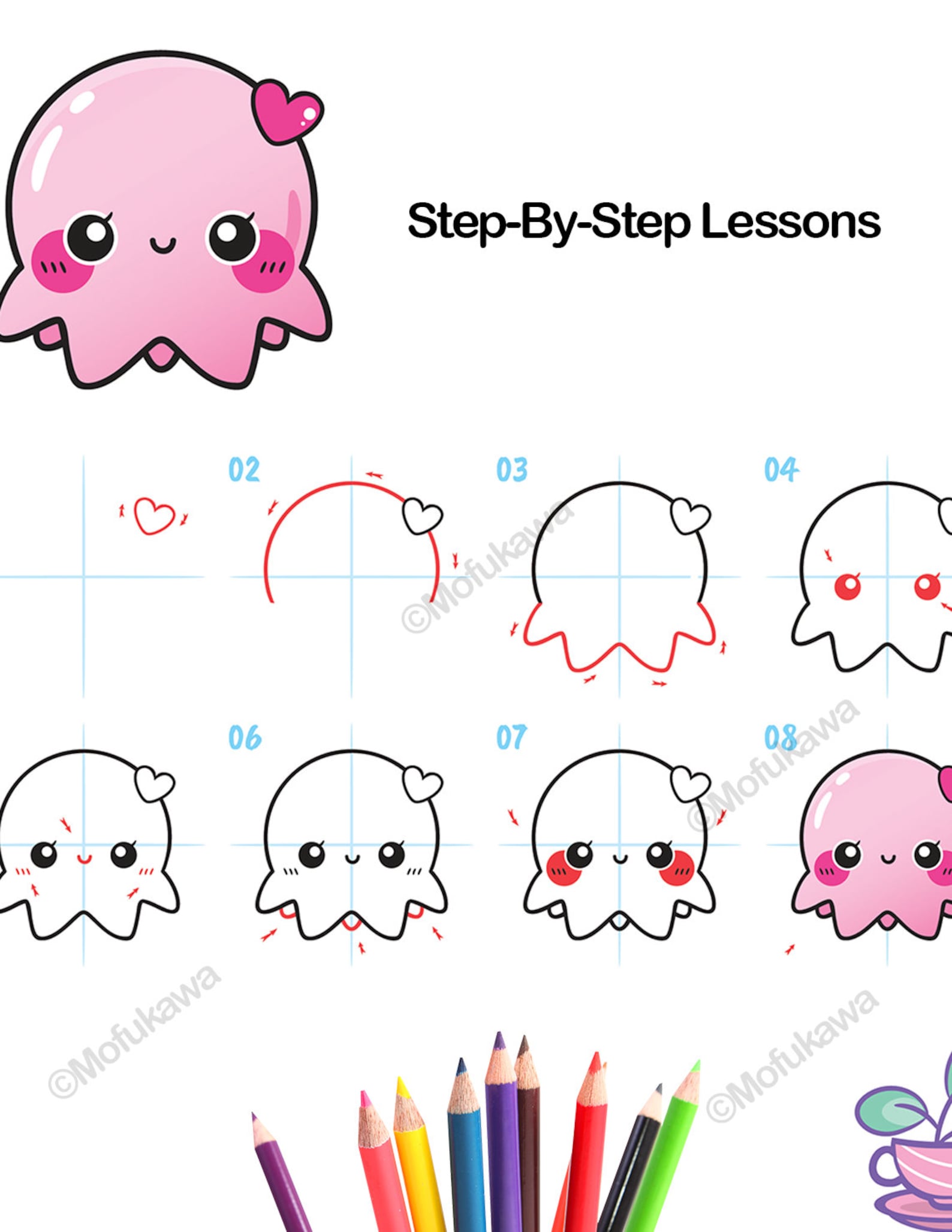 How to Draw Kawaii Characters 40 Lessons With Activity Pages - Etsy