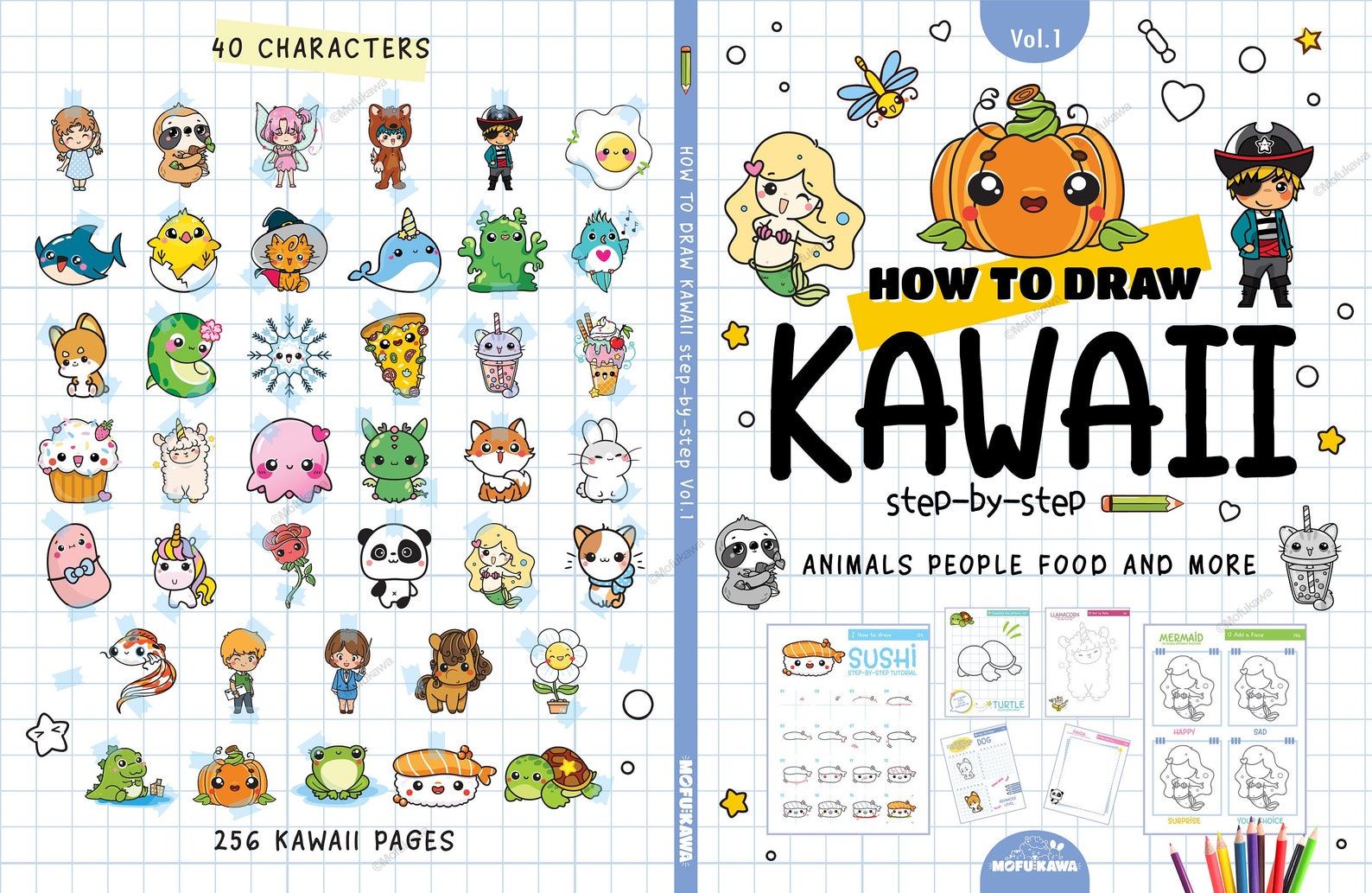 How to Draw Kawaii Characters 40 Lessons With Activity Pages - Etsy