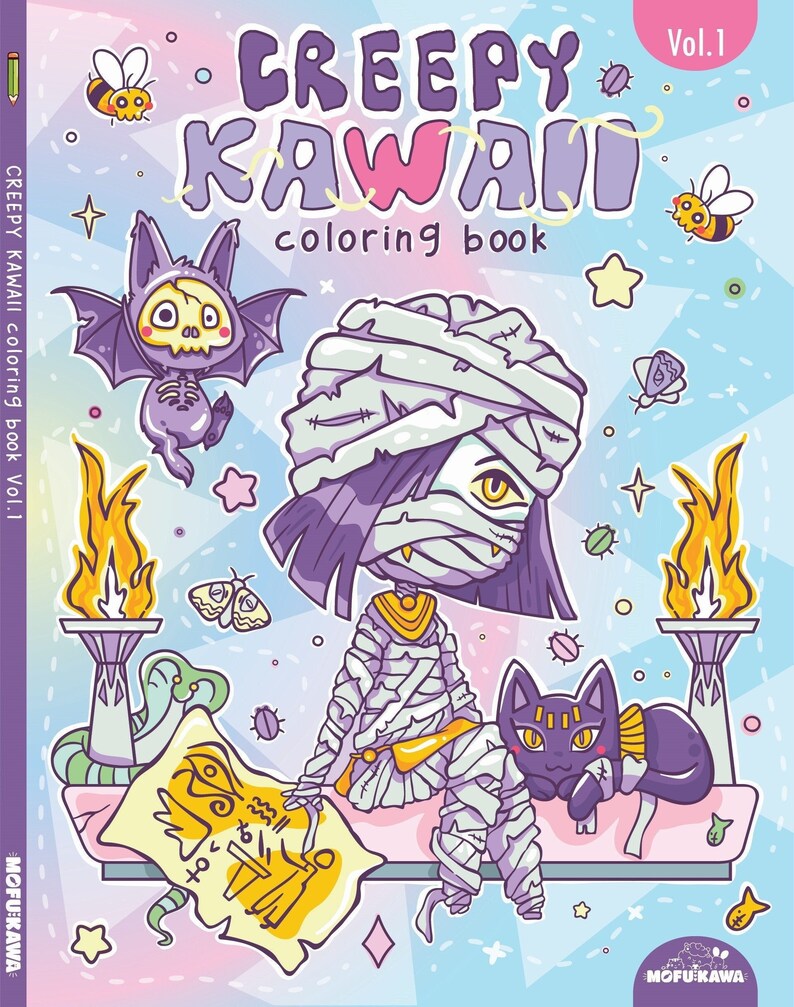 Kawaii Pastel Goth Printable Coloring Book Digital Download | Etsy