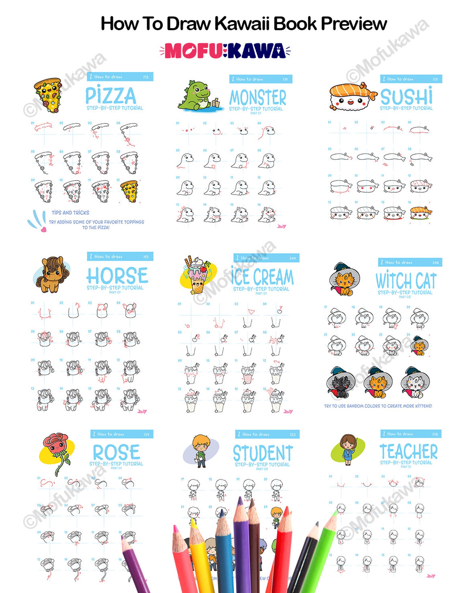 How to Draw Kawaii Characters 40 Lessons With Activity Pages - Etsy