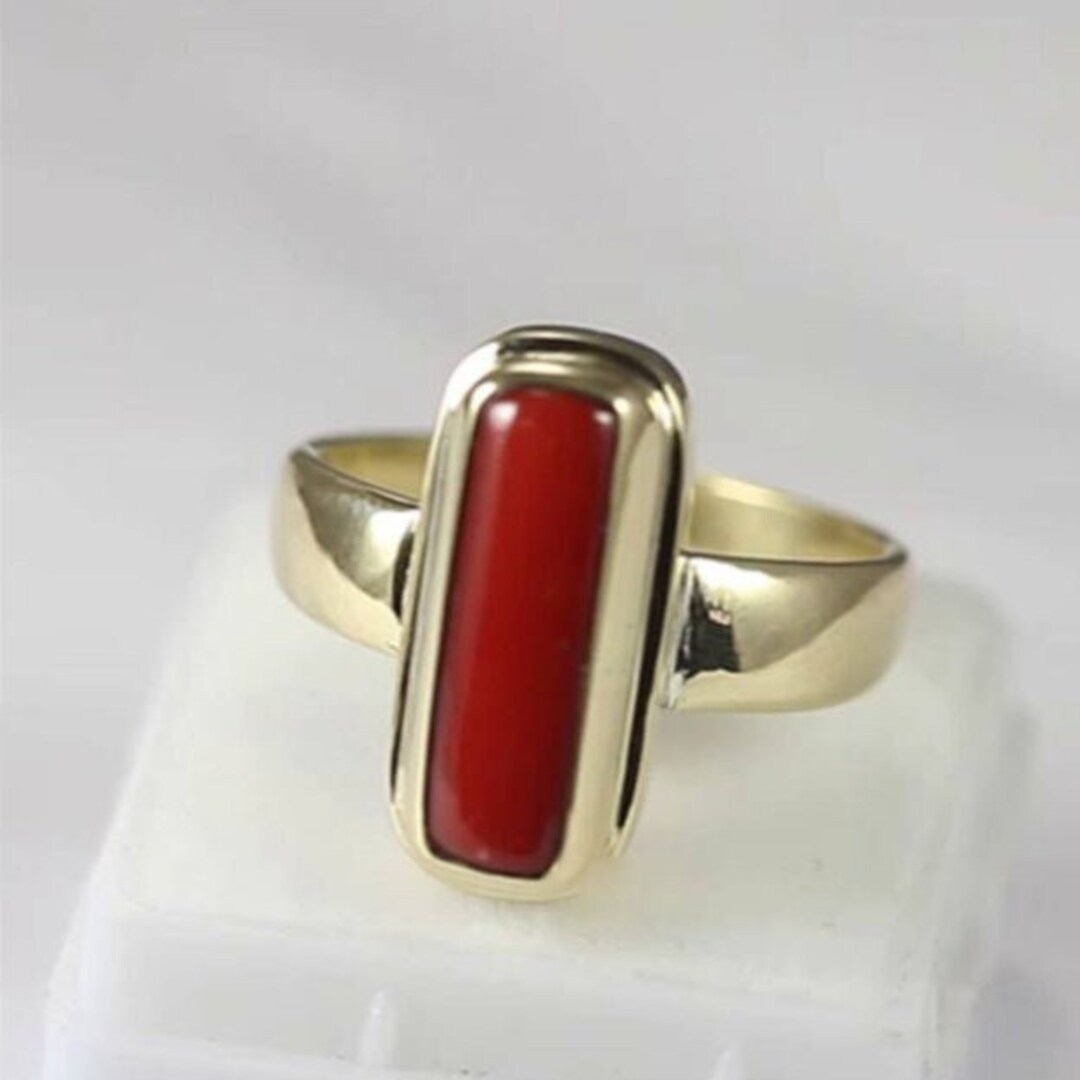 Natural Certified Red Coral/moonga Astrological Ring in Strling Silver ...