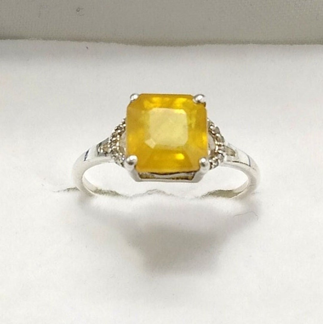Natural Certified Yellow Sapphire pukhraj Rashi Ratan 925sterling ...