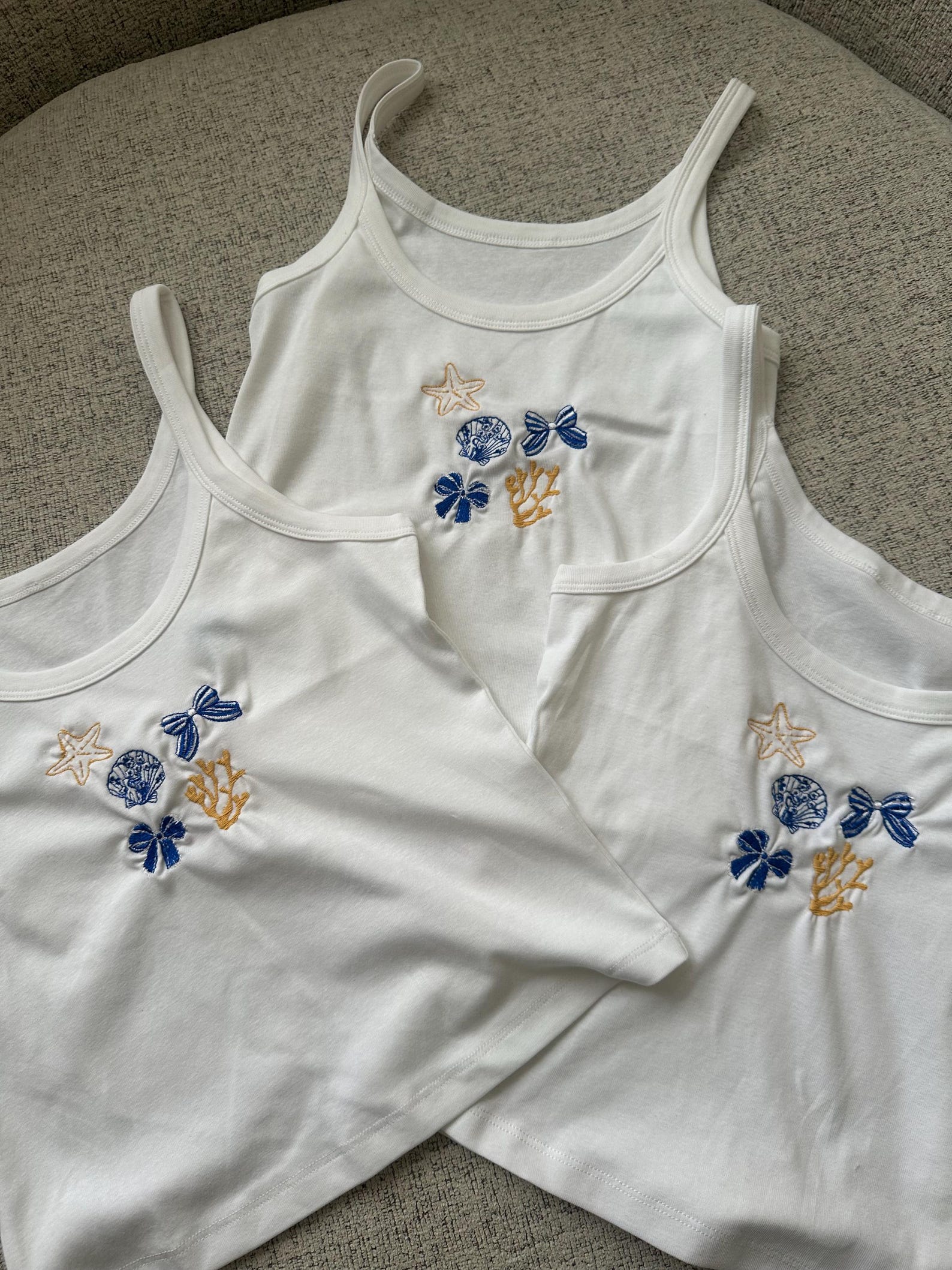 Nautical Marine Beach Embroidery Tank | Summer Tank Top | Sea Beach Top ...