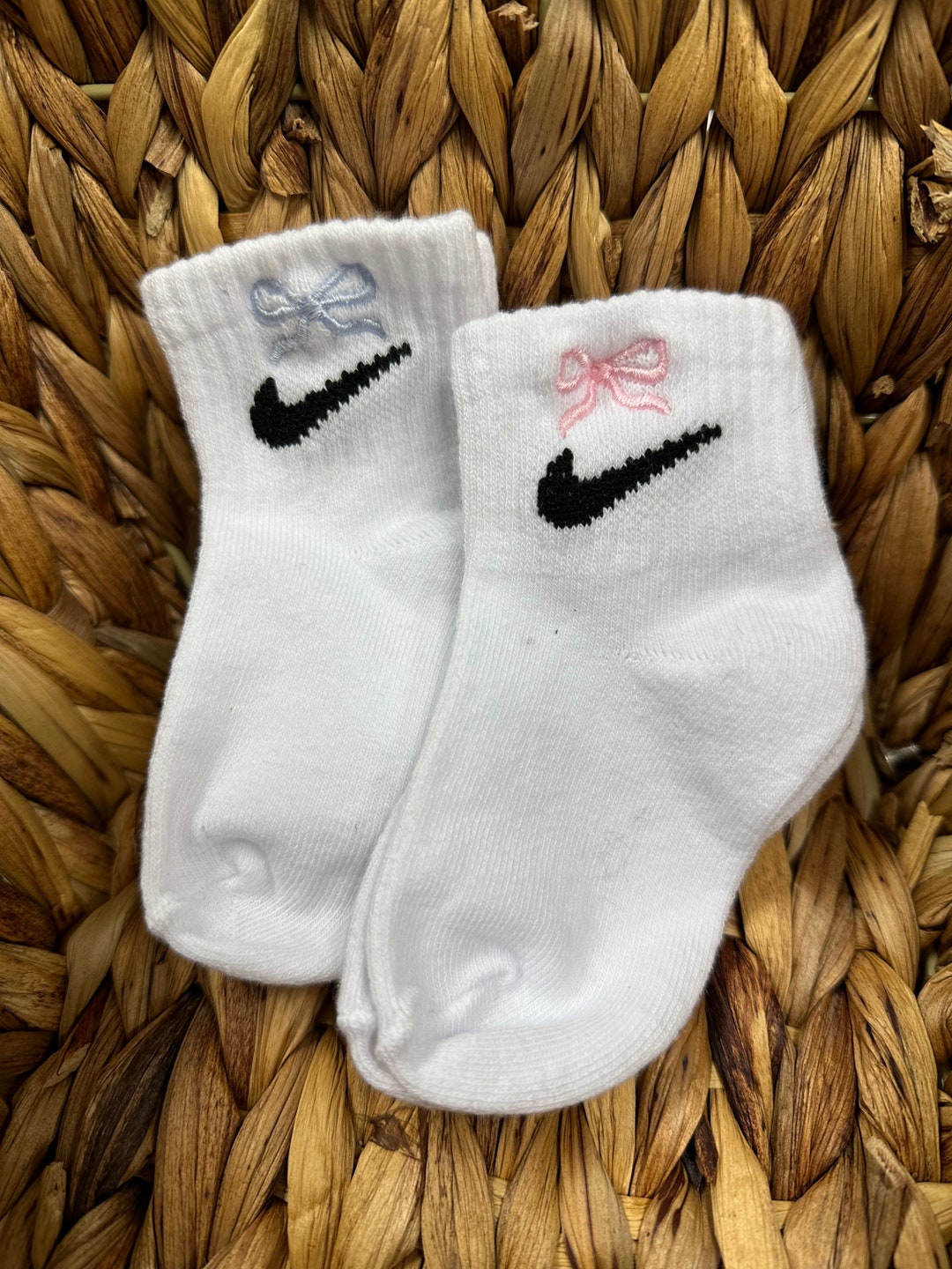 YOUTH Bow Embroidered Socks | Ribbon Embroidered Socks | Bow Crew Socks ...