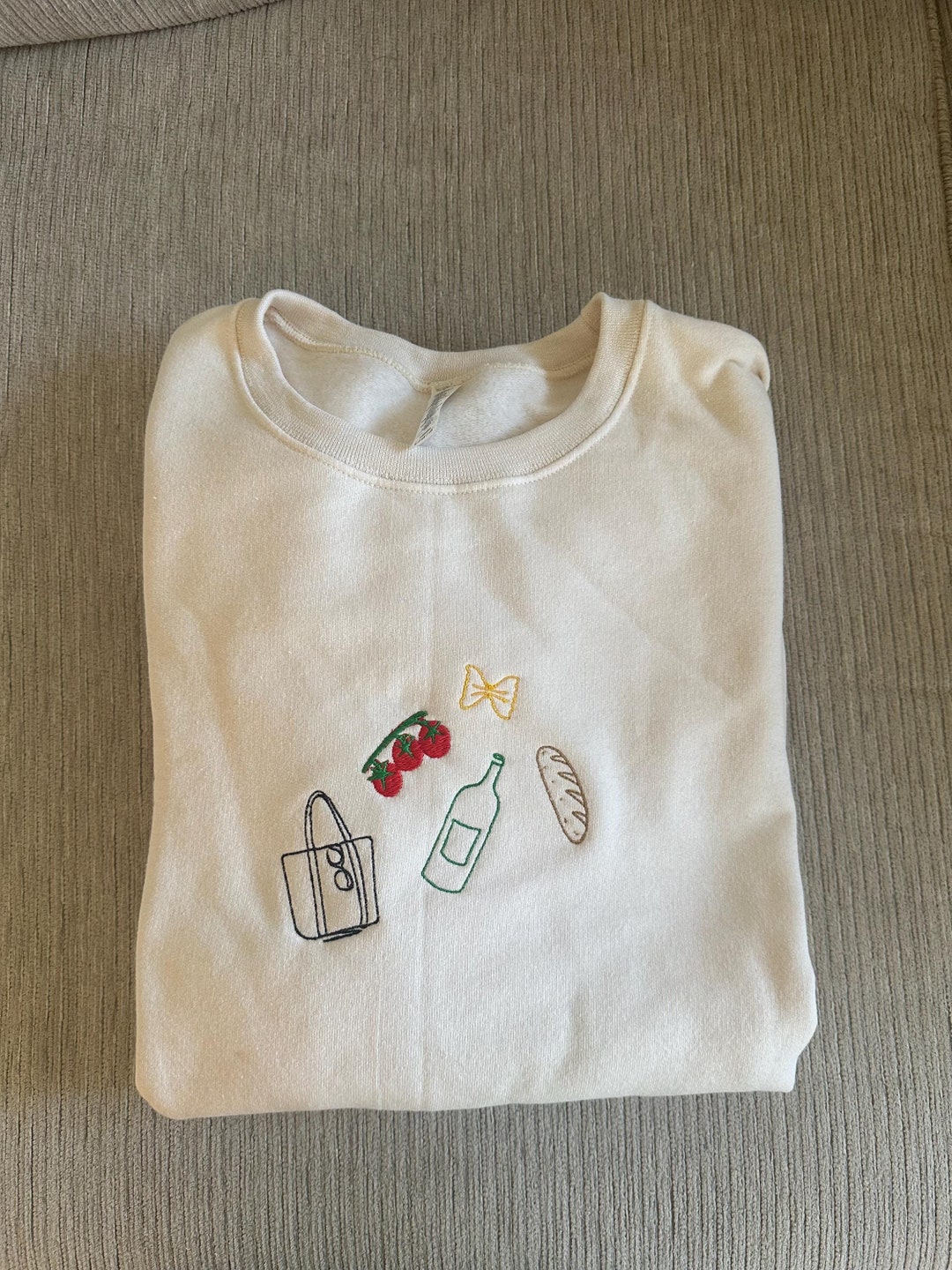 Pasta Embroidery Crewneck | Italy Inspired Sweatshirt | Cooking Food ...