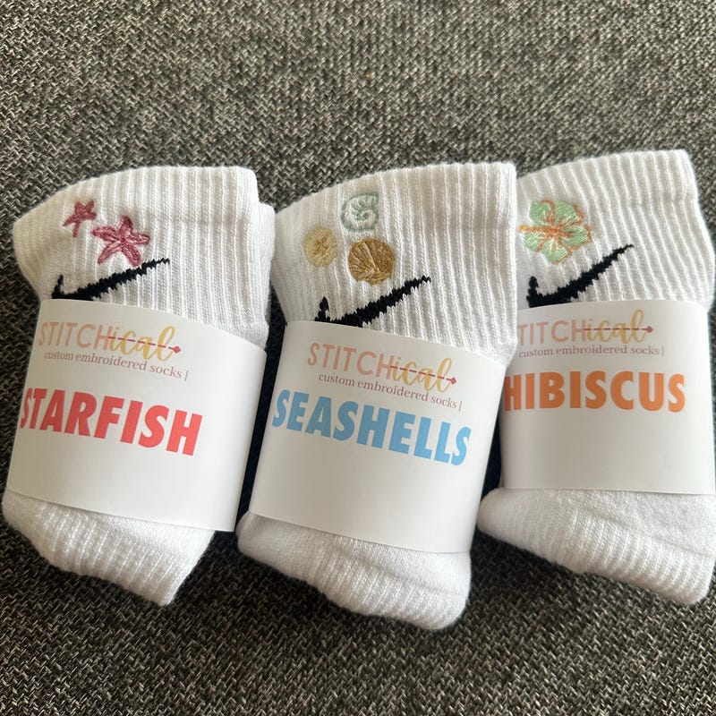 Summer Embroidered Socks - Etsy