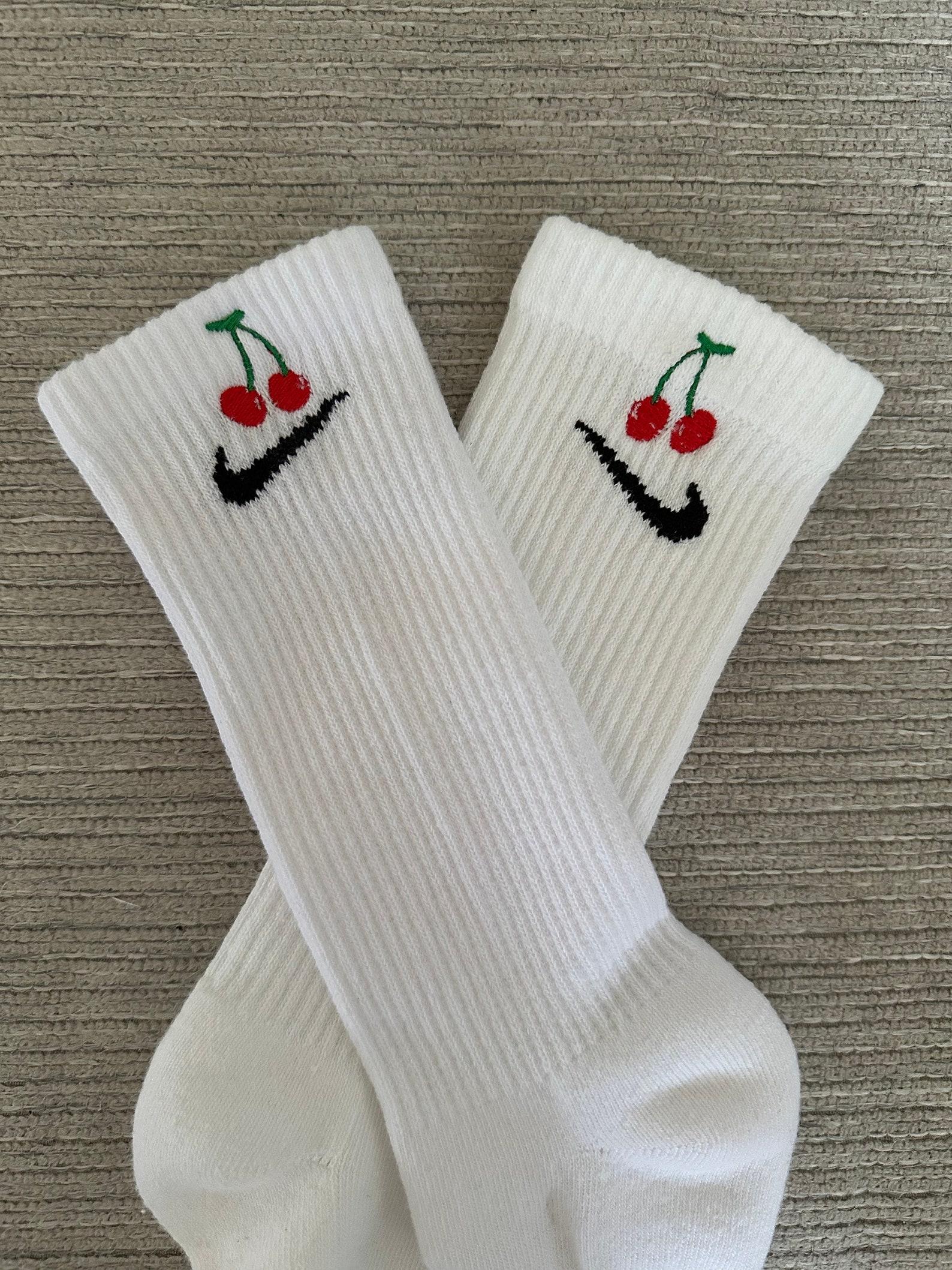 Cherry Socks Cherry Embroidery Cute Socks Girly - Etsy