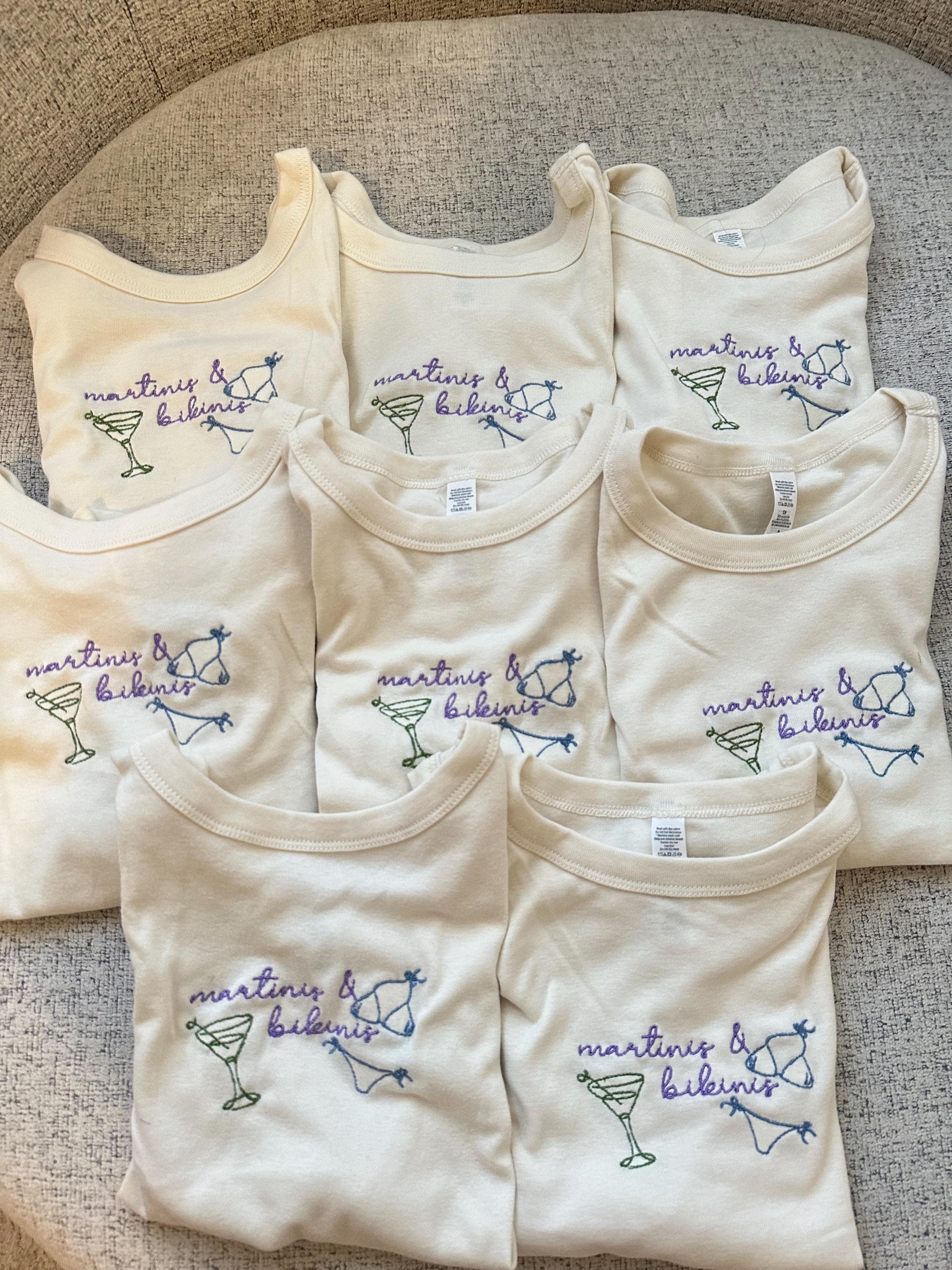 Martini & Bikini Tank | Tini Bikini Summer Embroidery Tank Top | Girly ...