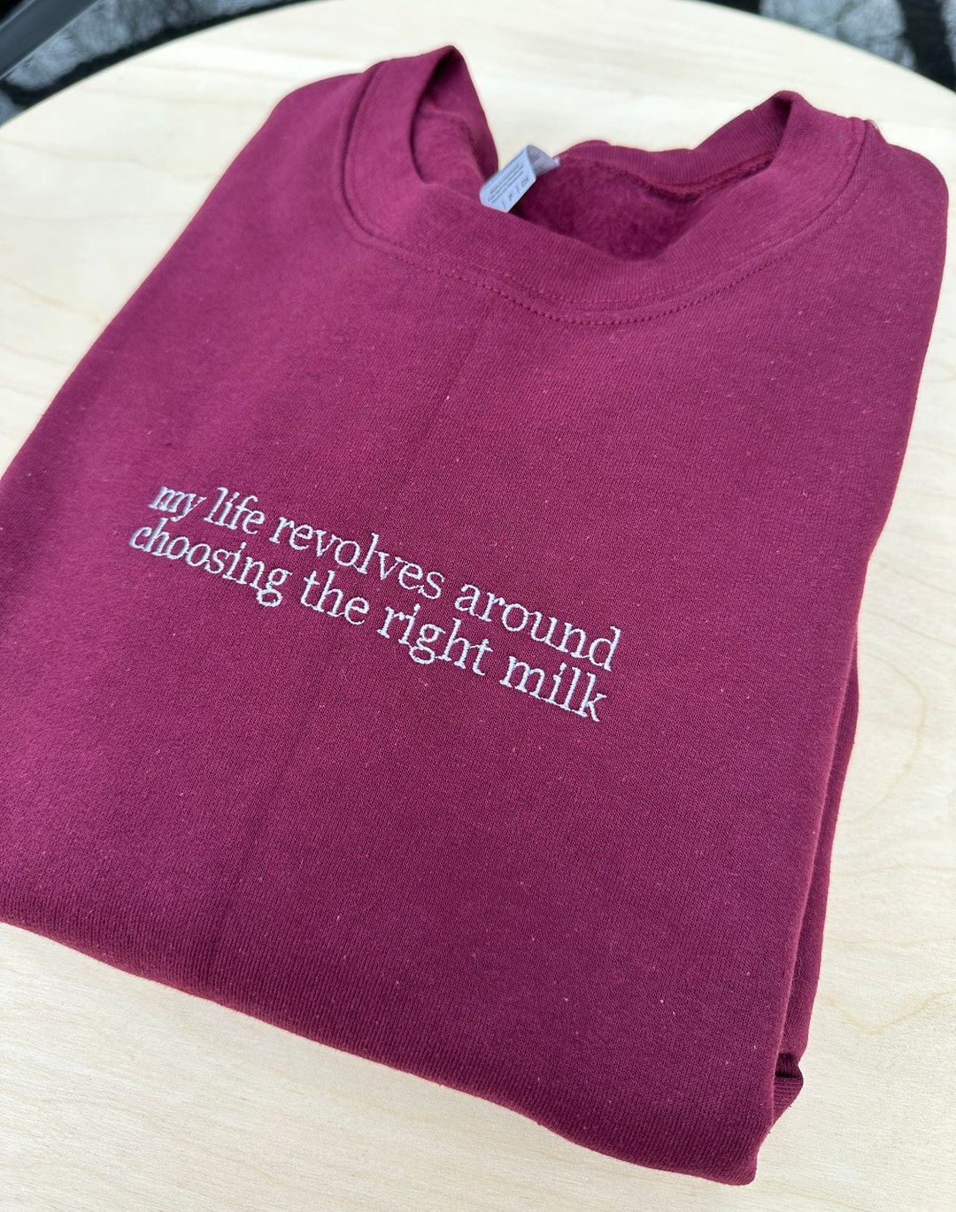 Lactose Intolerant Crewneck | Milk Crewneck | Funny Quote Embroidery - Etsy
