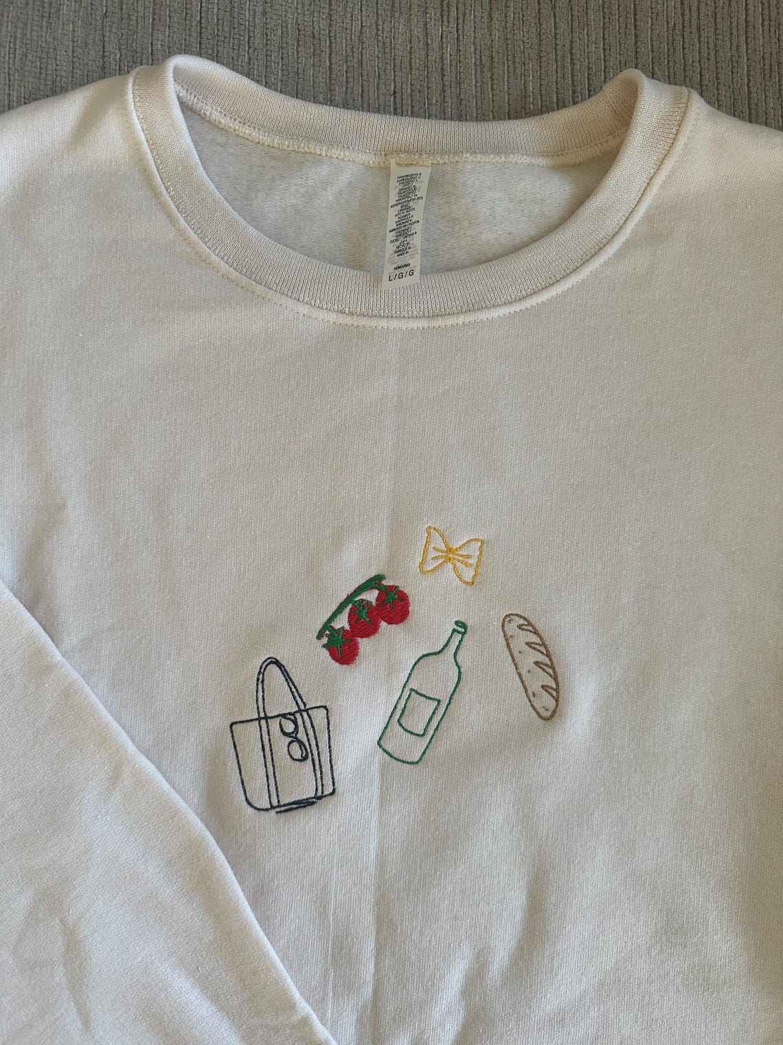 Pasta Embroidery Crewneck | Italy Inspired Sweatshirt | Cooking Food ...