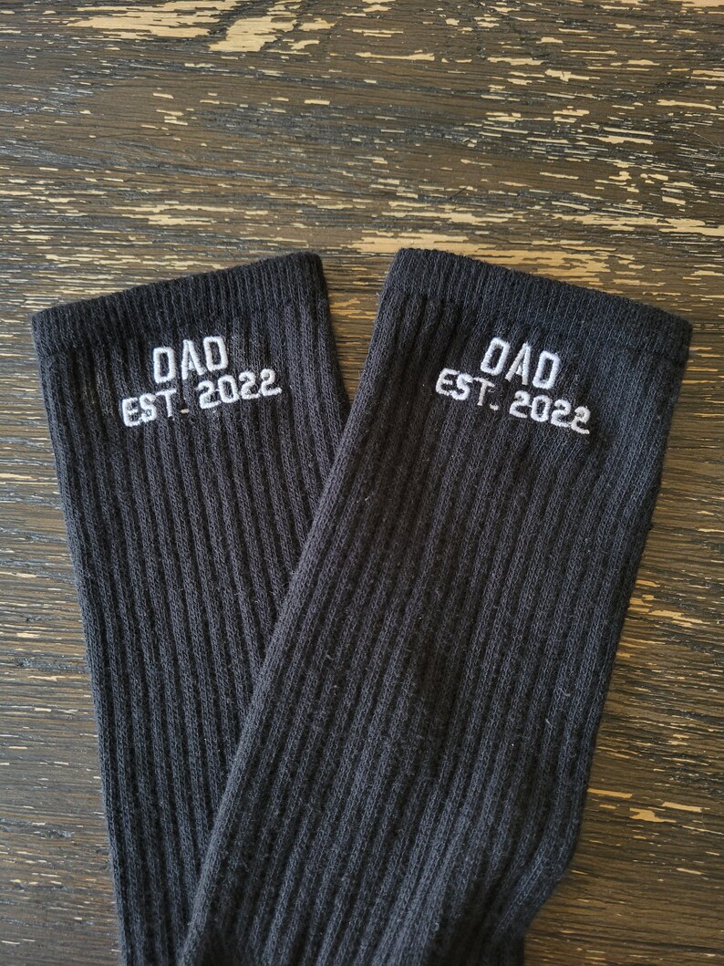 Father's Day Socks Dad Est. Embroidery Dad Sock - Etsy
