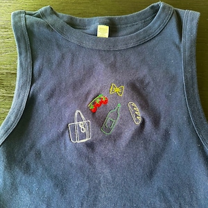 Pasta Embroidery Shirt | Italy Inspired Tank | |cooking Food Tank Top ...
