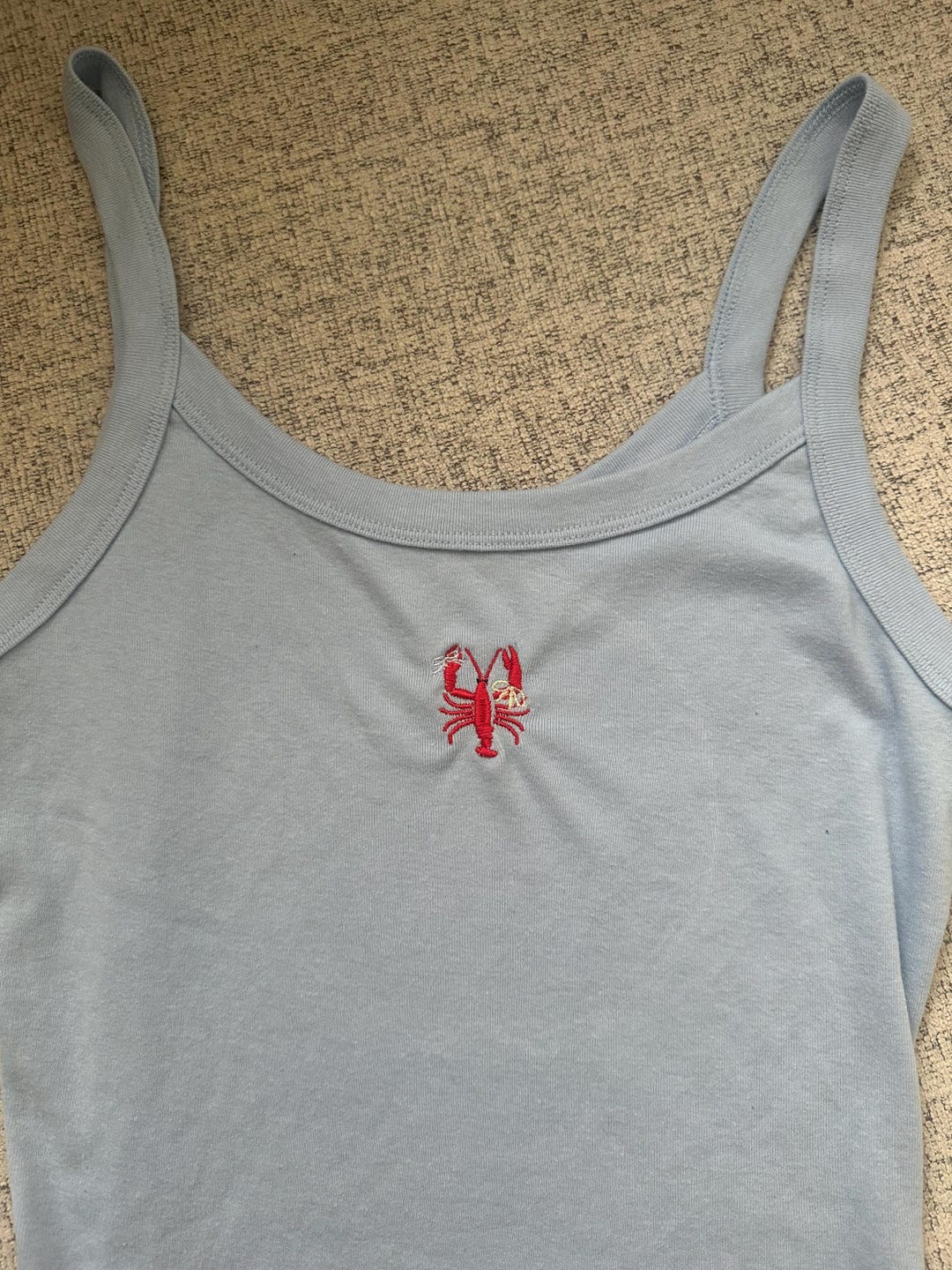 Lobster Embroidery Tank Top | Girly Bow Embroidery | Italian Embroidery ...