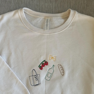 Pasta Embroidery Crewneck | Italy Inspired Sweatshirt | Cooking Food ...