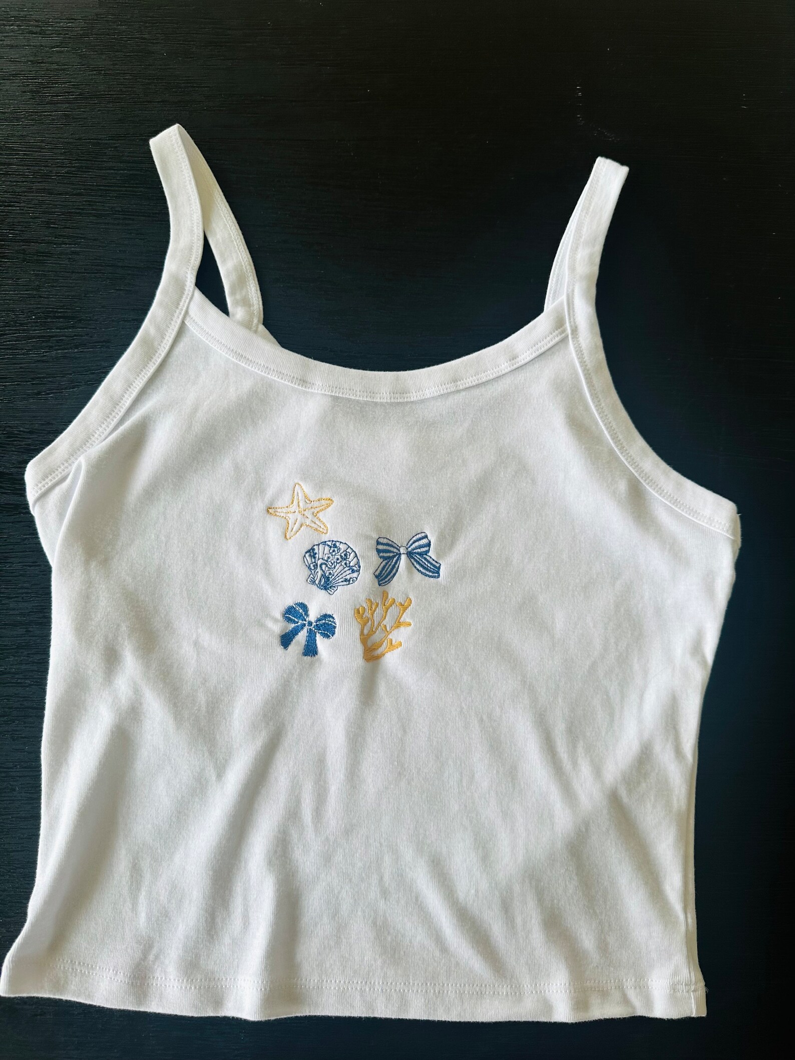 Nautical Marine Beach Embroidery Tank | Summer Tank Top | Sea Beach Top ...