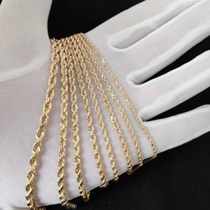 1MM to 8MM Handmade Gold Rope Chain Necklace in 14K Gold - Etsy