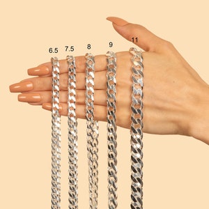 Handmade Italian Silver Curb Cuban Chain Necklace, Nickel-free ...