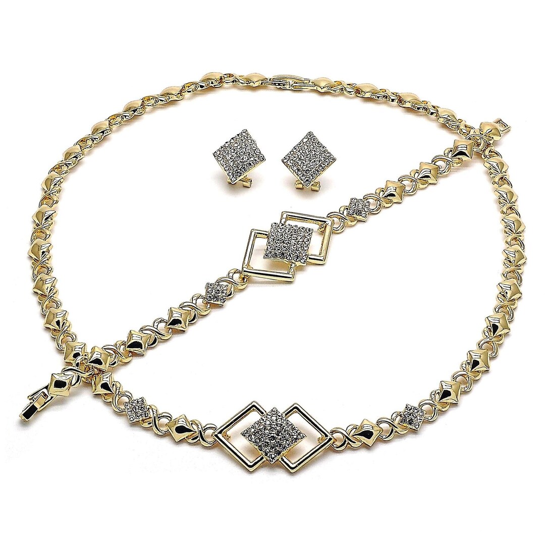 Gold Jewelry Set HUGS & KISSES Gold Necklace | 18K Gold Filled Over ...