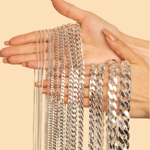 Handmade Italian Silver Curb Cuban Chain Necklace, Nickel-free ...